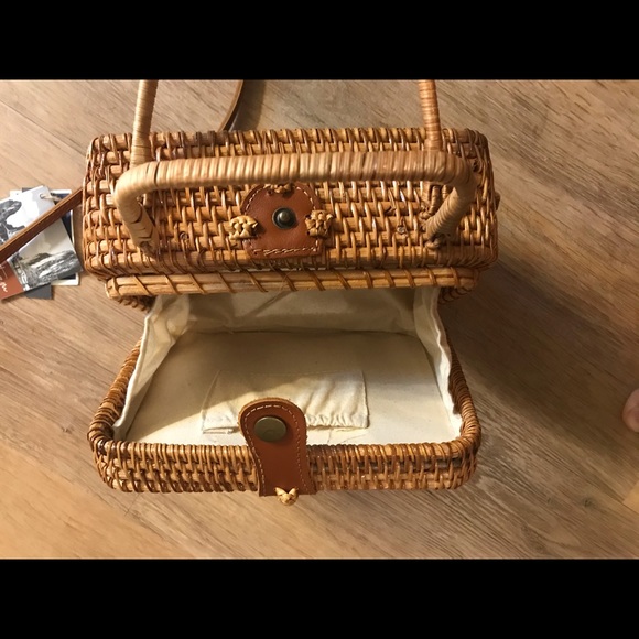Bags | Nwt Woven Square Bag With Handles And Xbody Strap | Poshmark